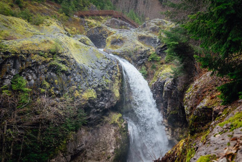 Waterfall in Lava Canyon Trail, Stevenson Stock Photo - Image of nature ...