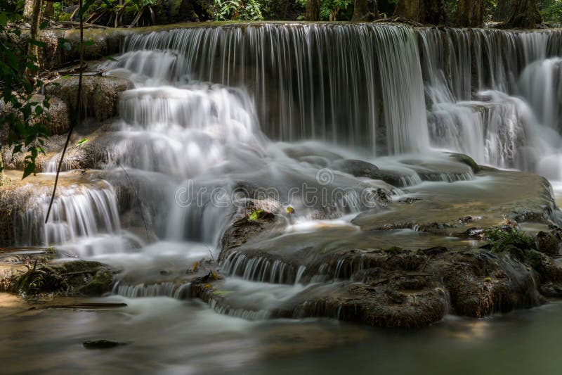 Waterfall that is a Layer in Thailand Stock Image - Image of stream ...