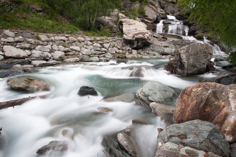 Waterfall Lillaz stock photo. Image of cogne, relax, environment - 28861230