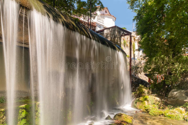 Waterfall at Livadeia in Greece. Long Exposure Stock Photo - Image of ...