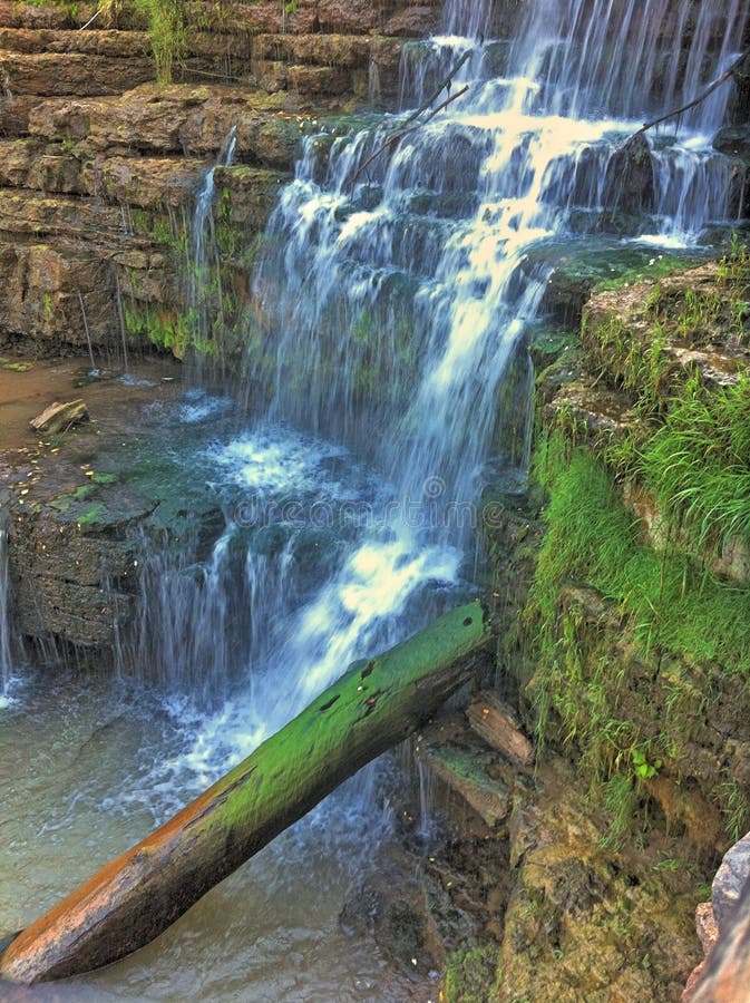 Log In Waterfall stock image. Image of fall, scenic, motion - 8351595