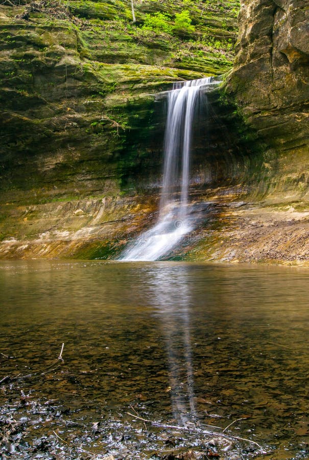 The Waterfall in the Lower Dells. Stock Image - Image of flow, calm ...