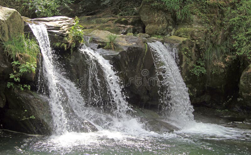 Waterfall in Lushan National Park Stock Photo - Image of green ...