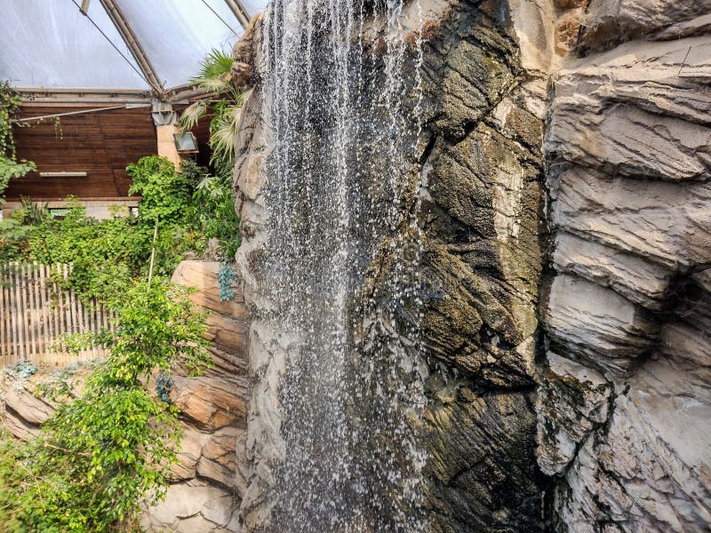 Waterfall Made at the Zoo. Big Waterfall Stock Photo - Image of ...