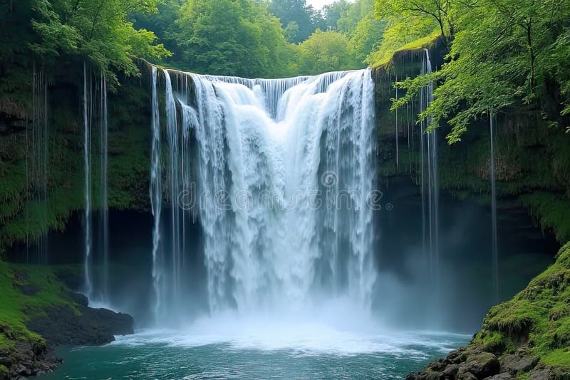 Waterfall Magnificence stock illustration. Illustration of exposure ...