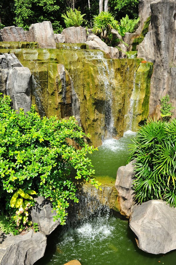 Waterfall in Malacca Botanic Garden Stock Image - Image of travel ...
