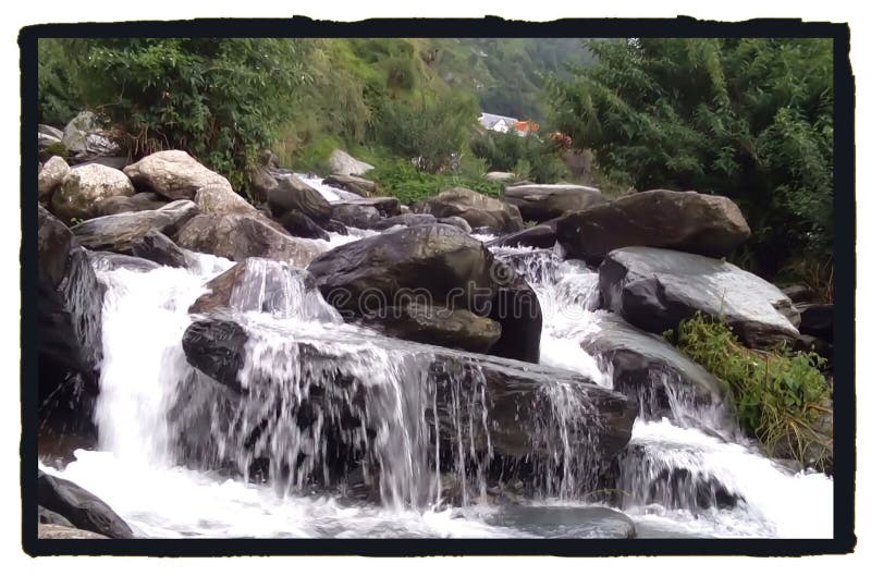 Bhagsunag waterfall stock photo. Image of flora, greenery - 99098272