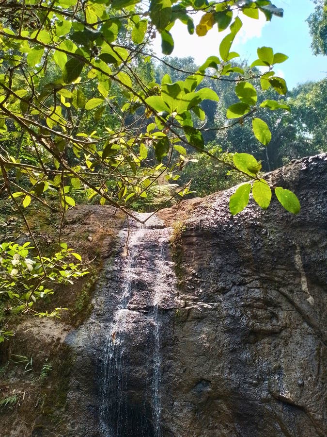 Waterfall in the Middle of Hot Weather Stock Image - Image of weather ...