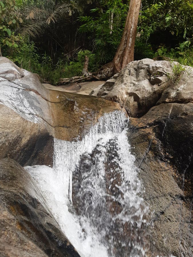Waterfall mini portrait stock image. Image of watercourse - 238838613