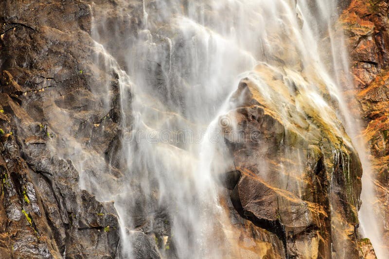 A Waterfall with a Misty Spray Stock Image - Image of travel, falling ...