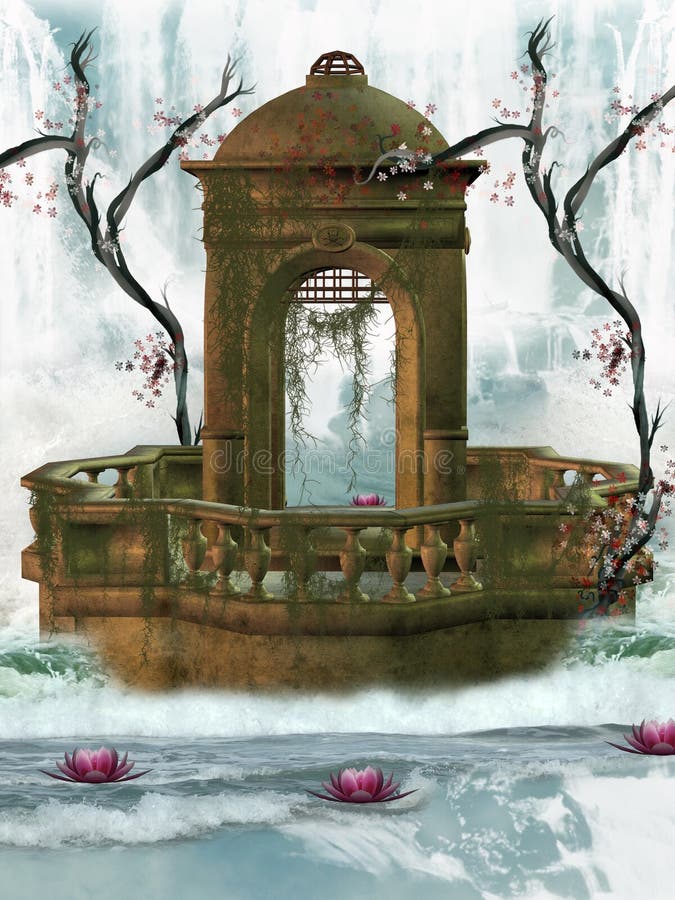 Waterfall monument stock illustration. Illustration of mega11 - 8944932