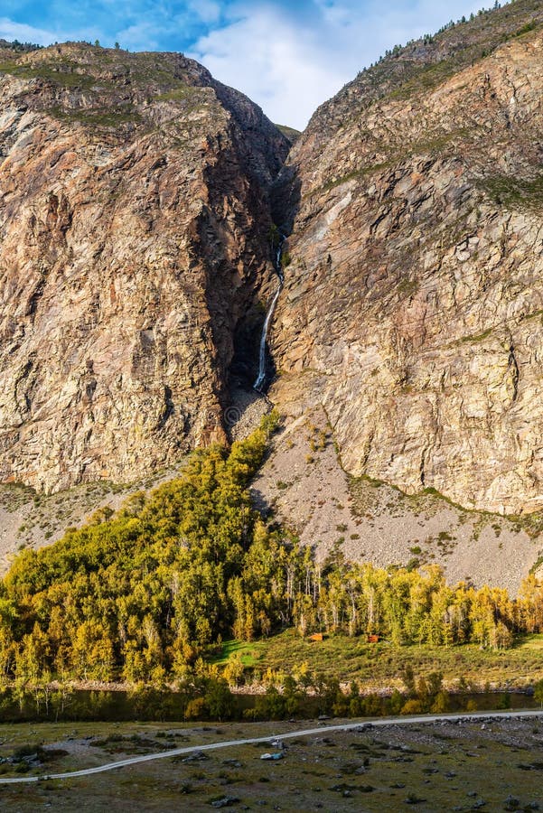 Waterfall in a Mountain Gorge. the Confluence of the Karasu River into ...