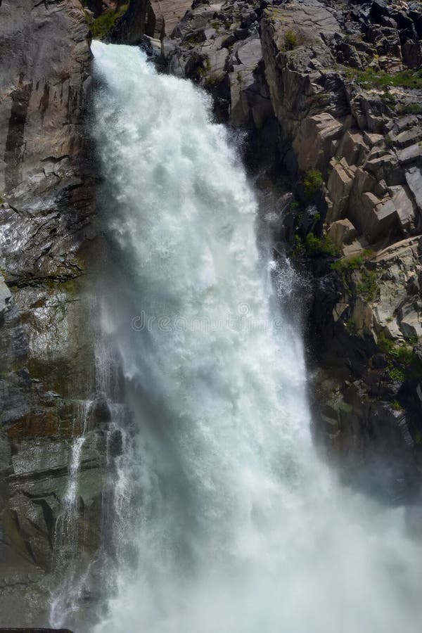 Waterfall in a Mountain Gorge between Rocks Stock Photo - Image of view ...