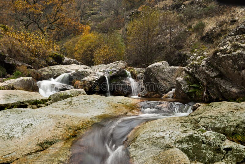 Waterfall in Mountain River with Running Water Stock Image - Image of ...