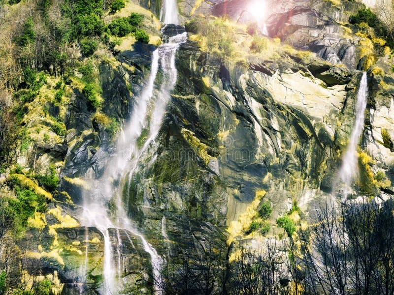 Waterfall in Mountain Rocks Stock Photo - Image of forest, river: 83688474