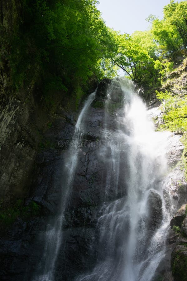 Waterfall in the Mountains. Beautiful Summer Landscape Stock Image ...
