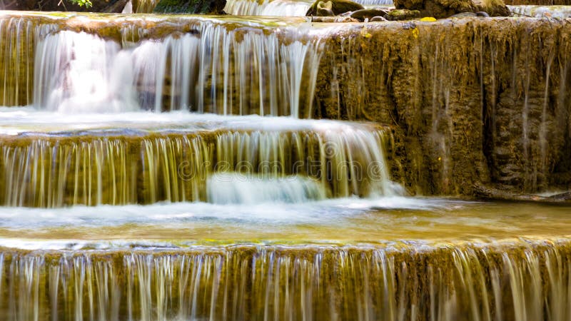 Multiple Layer Waterfalls in Deep Natural Forest, Natural Landscape ...