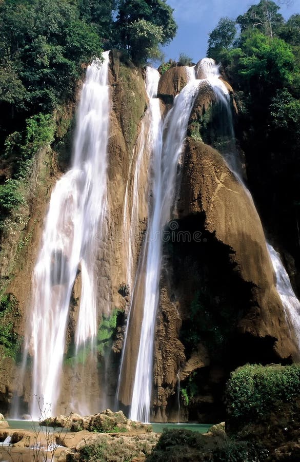 Waterfall ,Myanmar stock image. Image of palm, wood, myanmar - 8693679