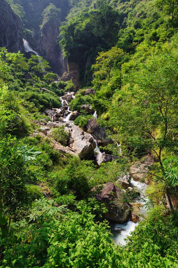 The waterfall in Nepal stock image. Image of river, beautiful - 27877001