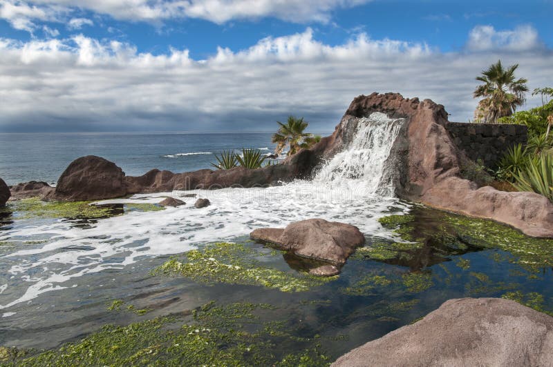 Waterfall at Tenerife, Canary Islands Stock Image - Image of islands ...