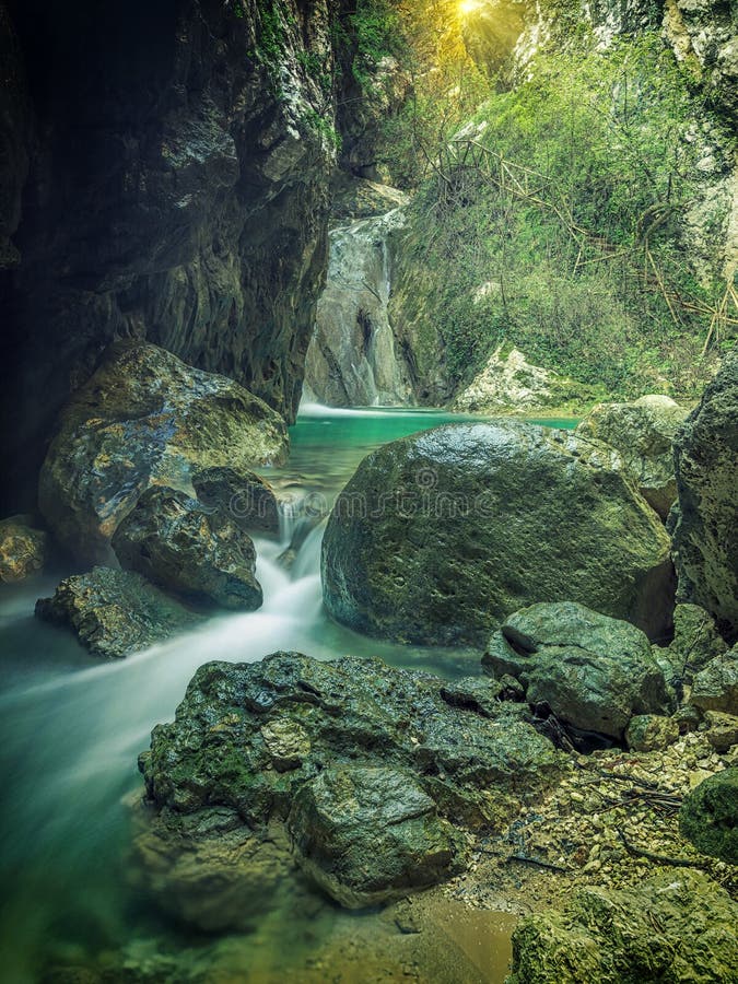 The Waterfall in Nidri on Lefkas Stock Photo - Image of hiking, nidri ...