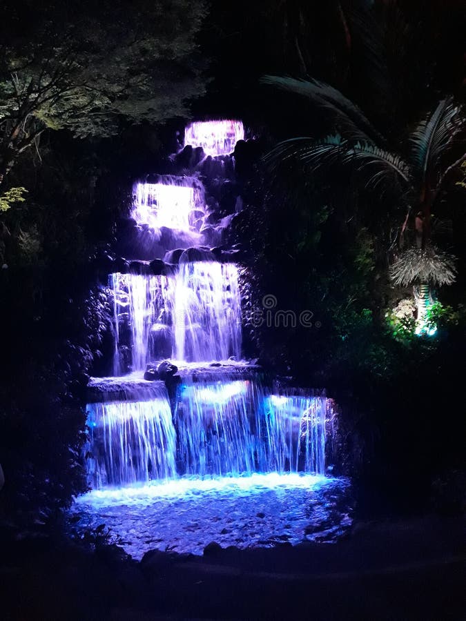 Waterfall stock photo. Image of lights, neon, illuminate - 171532908