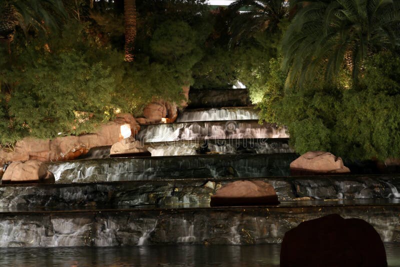 Waterfall in the night stock image. Image of light, nice - 19527851