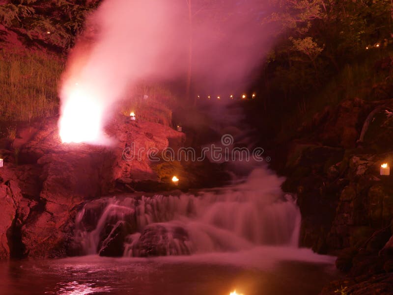 Waterfall at night stock photo. Image of wild, nature - 5024388