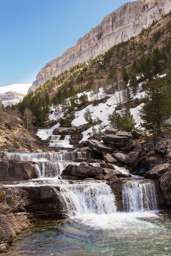 Waterfall in Ordesa National Park Stock Image - Image of ordesa, forest ...
