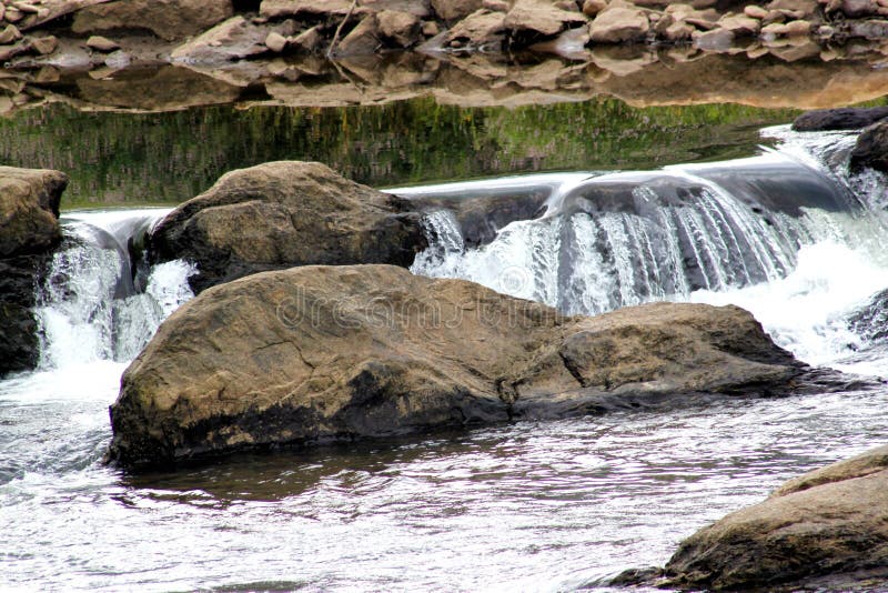 Waterfall over big rocks stock image. Image of hiking - 22404951
