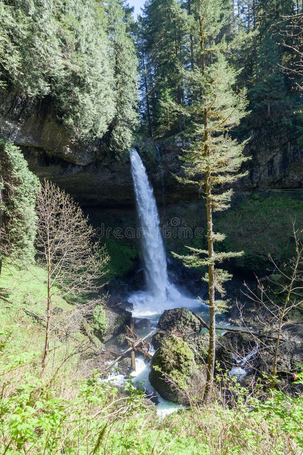 Waterfall over Cave stock image. Image of power, adventure - 64492473