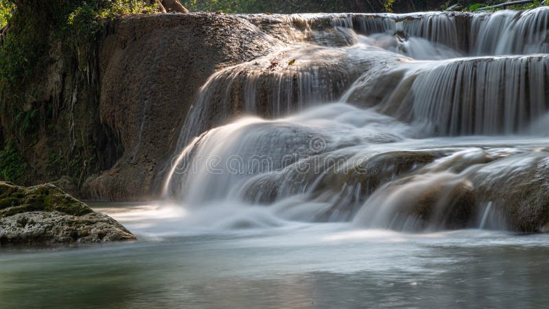 Waterfall Over the Rocks is Beautiful Line Stock Image - Image of stone ...