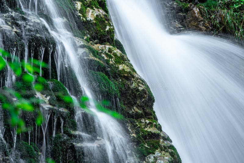 Waterfall Over Rocks Long Exposure Stock Photo - Image of plants ...