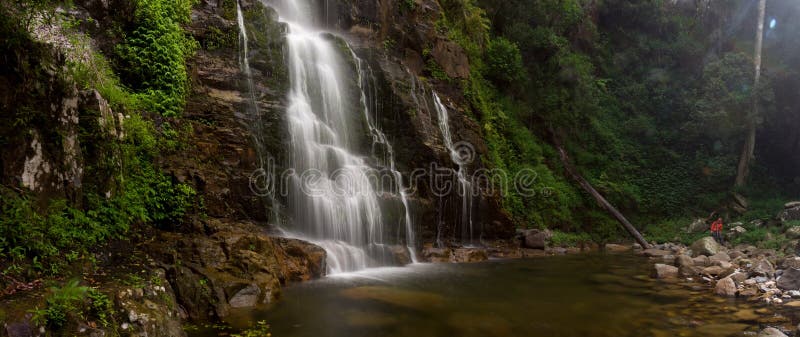 Waterfall panorama stock image. Image of beautiful, lake - 8077615