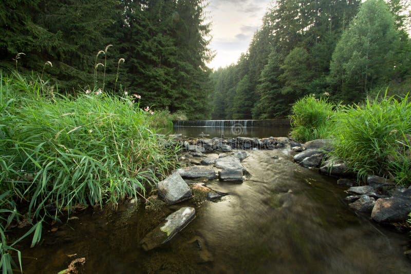 Waterfall Passing through River Stock Image - Image of brook, passing ...