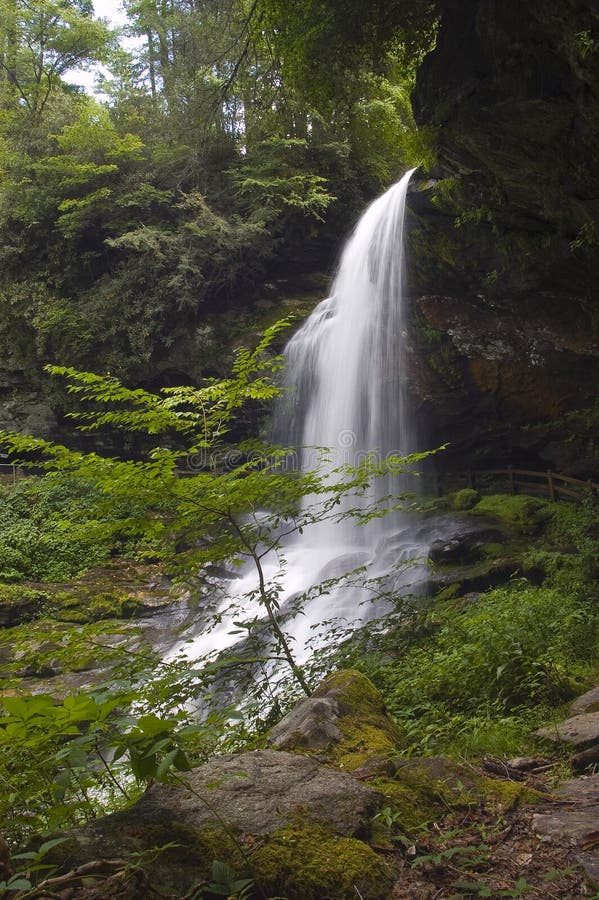 Waterfall with Path Going Behind it Stock Image - Image of national ...