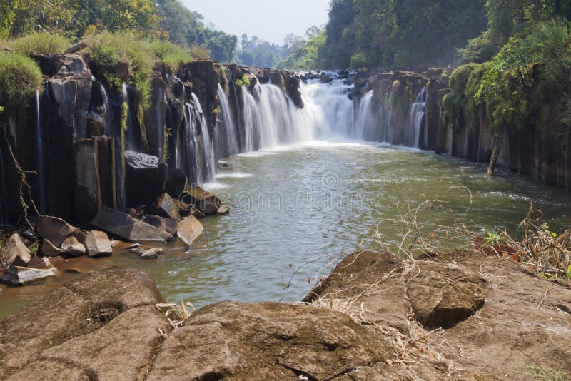 Waterfall stock image. Image of tree, motion, river, wall - 32849751
