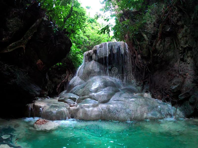 Waterfall in the Philippine Jungle on Bohol Island Stock Video - Video ...