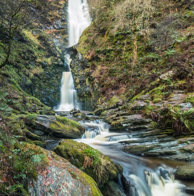 Waterfall in uk stock photo. Image of nature, autumn - 209942242