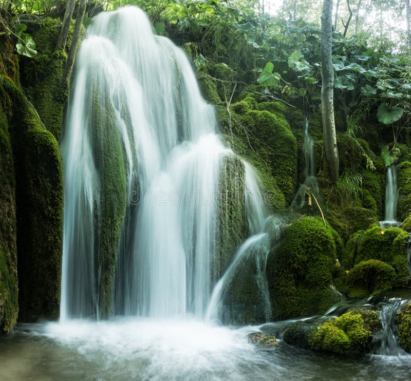 Waterfall in Plitvice National Park, Croatia Stock Photo - Image of ...