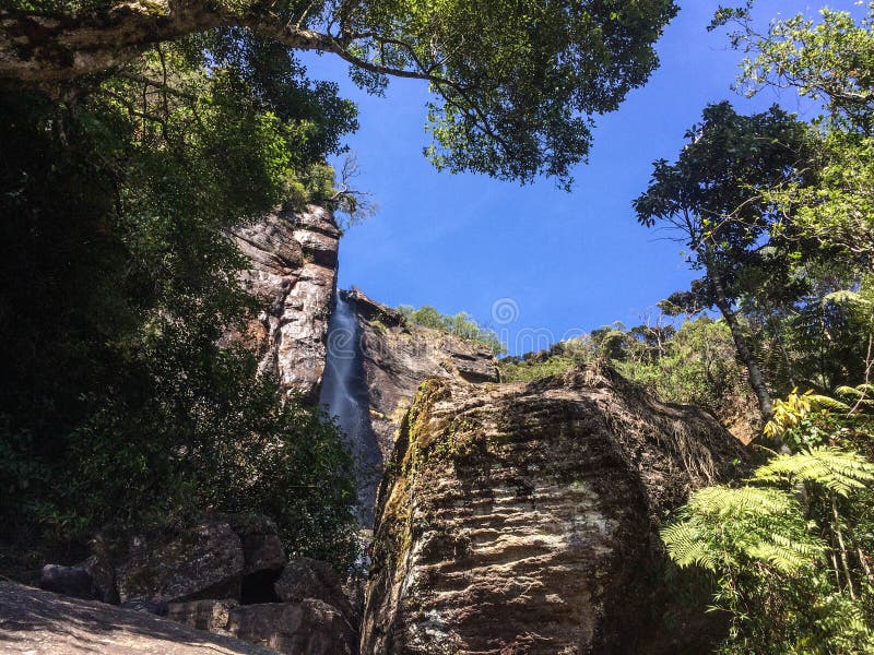 Waterfall Point at Lovers Leap Falls at Piduruthalagala Forest Reserve ...