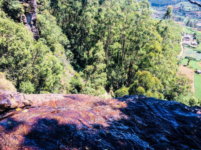 Waterfall Point at Lovers Leap Falls at Piduruthalagala Forest Reserve ...