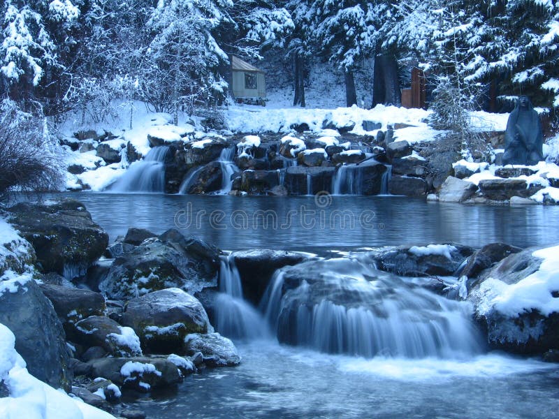 Waterfall pond stock photo. Image of spring, morning, trees - 2693728