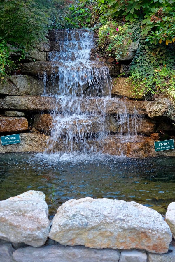 Waterfall and Pond Landscaping Stock Image - Image of stone, pond: 65271425