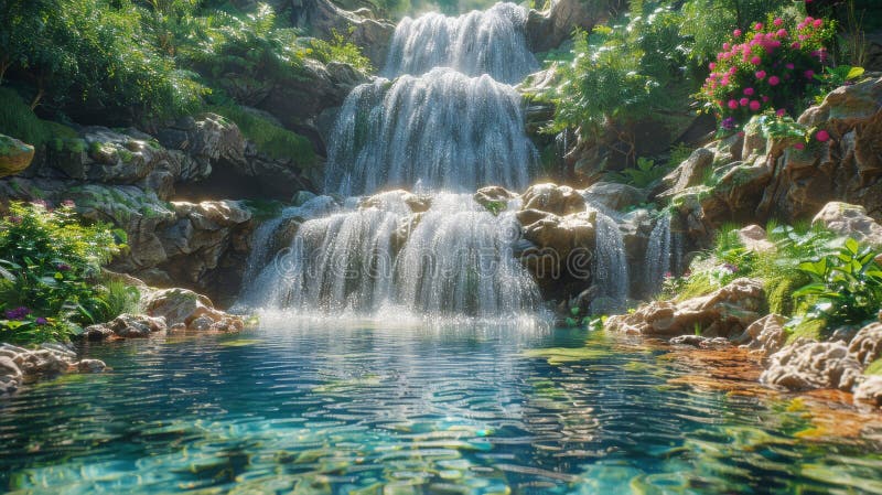 Waterfall in a Pool stock photo. Image of aquatic, environment - 314379464