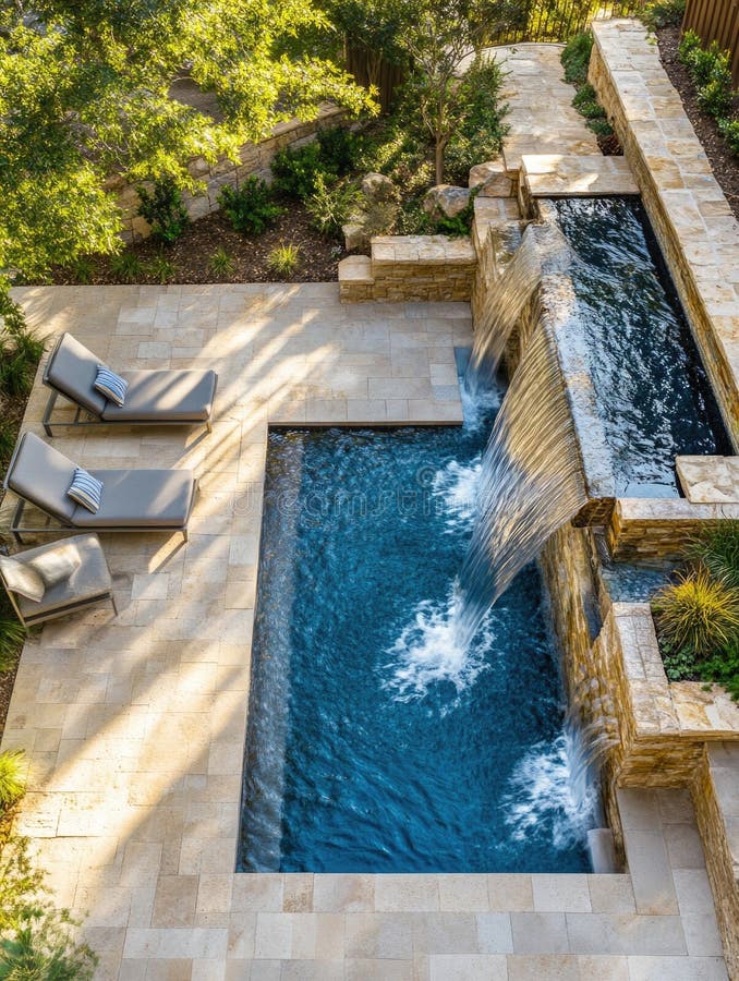 Waterfall Pool Landscape stock image. Image of generated - 379461455