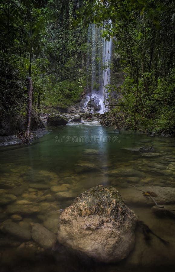 Waterfall in Puerto Rico stock photo. Image of water - 68430426