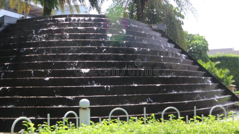 The Waterfall with a Pyramid System is Very Beautiful Stock Footage ...