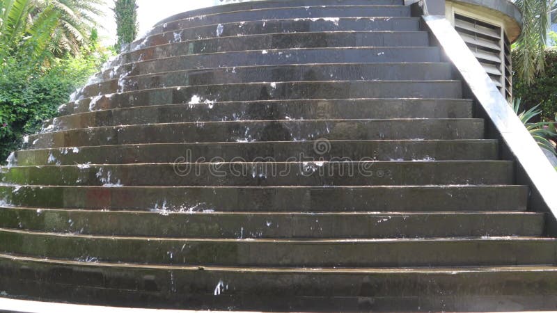 The Waterfall with a Pyramid System is Very Beautiful Stock Footage ...