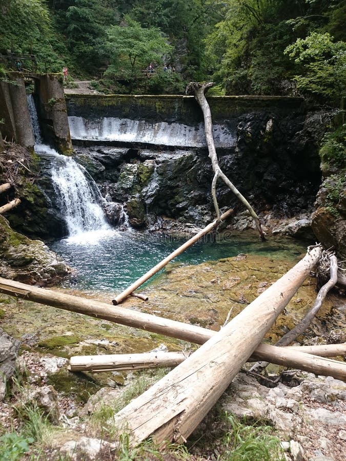 Sum Waterfall on Radovna River in Spring Color Fresh Slovenia Stock ...